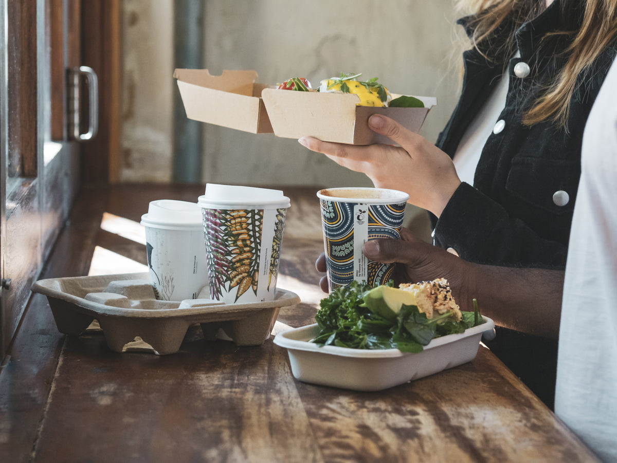 Bioplastic Lids for Hot Cups Small (6-8oz) / Large (12-16oz) - White