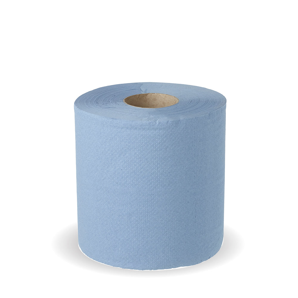 BioPak Economy 2-Ply Blue Roll 11x18cm (6 Pack) - Bulk Buy