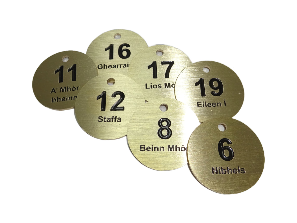 Circular brass key tag | Foremost Products, Glasgow