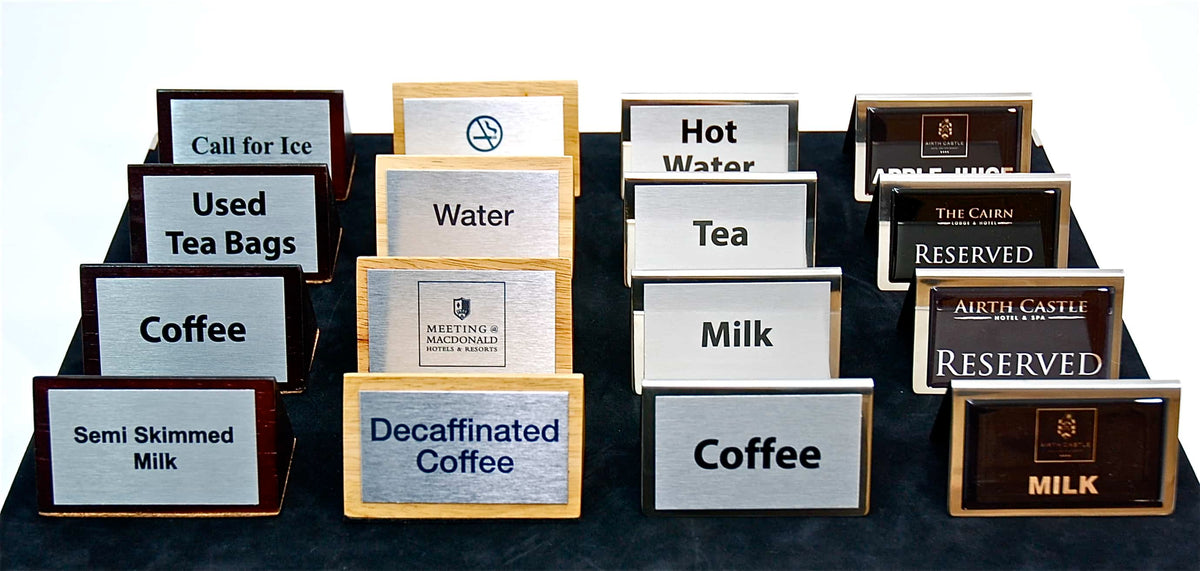 Restaurant Table Signs | Wooden or Stainless Steel | Foremost Products