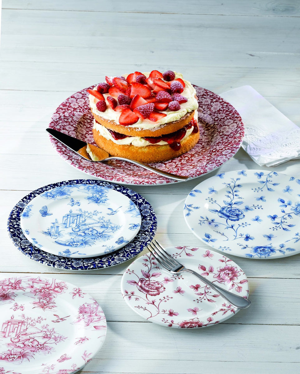 Churchill Rose Chintz Cranberry Plate