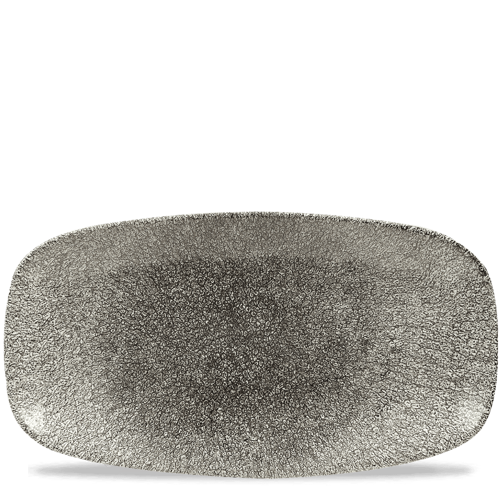 Churchill Raku Quartz Black Chefs' Oblong Plate No. 4 35.5x18.9cm (6)