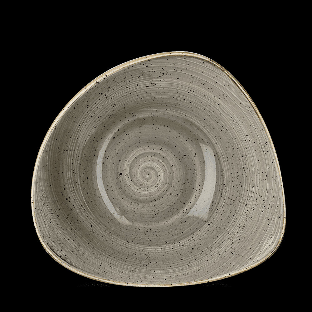 Churchill Stonecast Peppercorn Grey Triangle Bowl