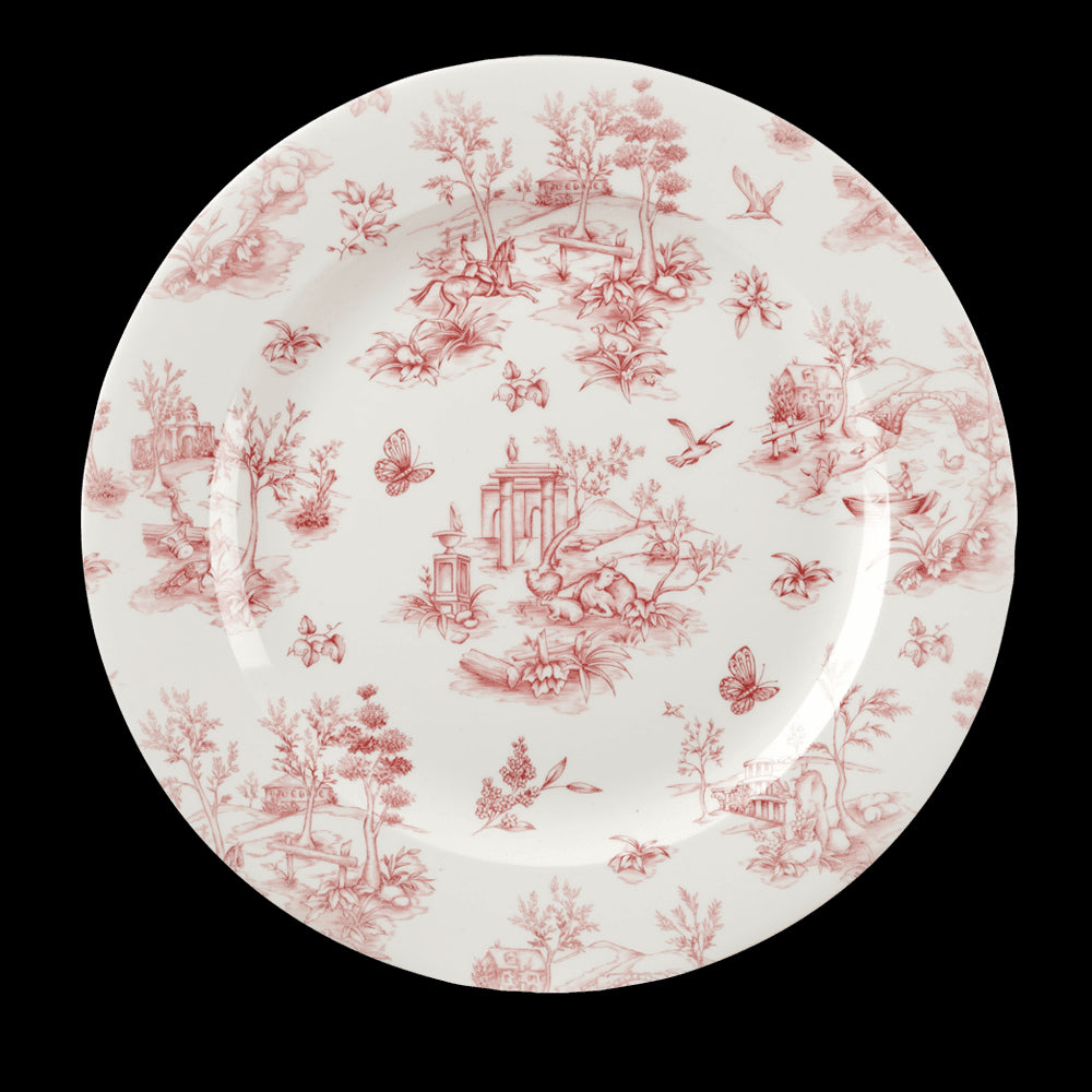 Churchill Toile Cranberry Plate