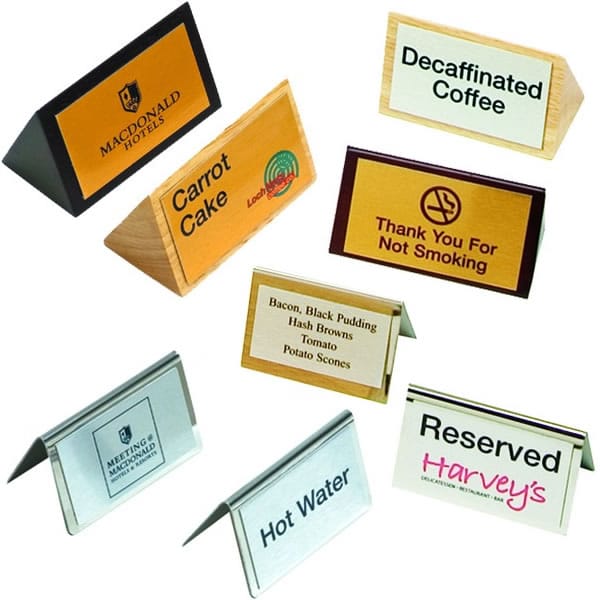 Restaurant Table Signs | Wooden or Stainless Steel | Foremost Products